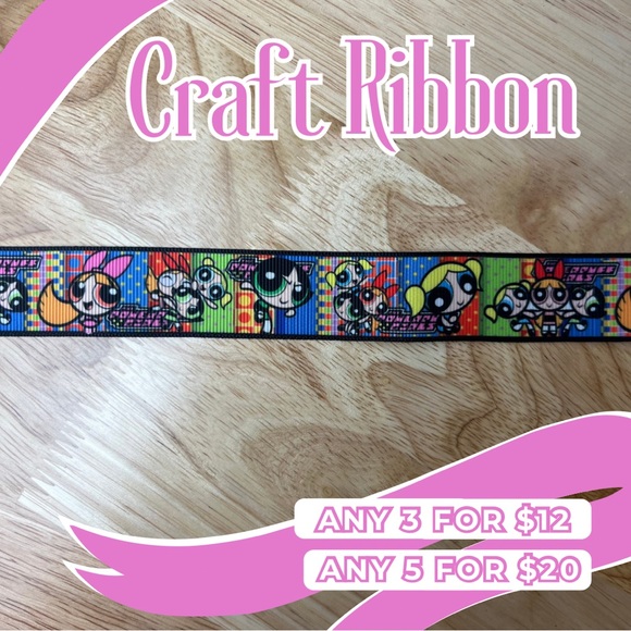Office | 1 Grosgrain Craft Ribbon 3 Yards The Powerpuff Girls Cartoon ...